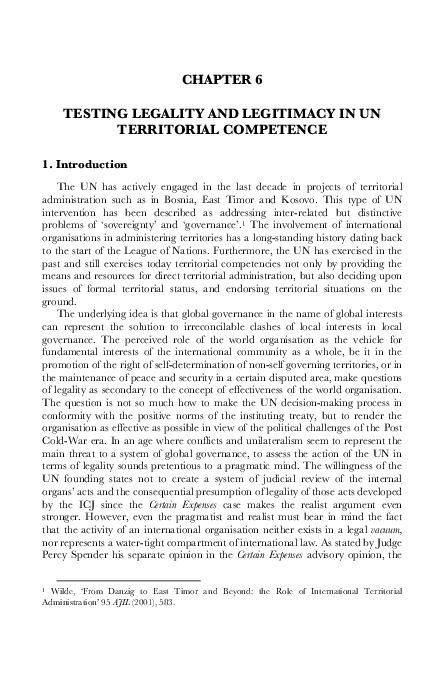(PDF) Chapter 6. Testing Legality and Legitimacy in Un Territorial ...