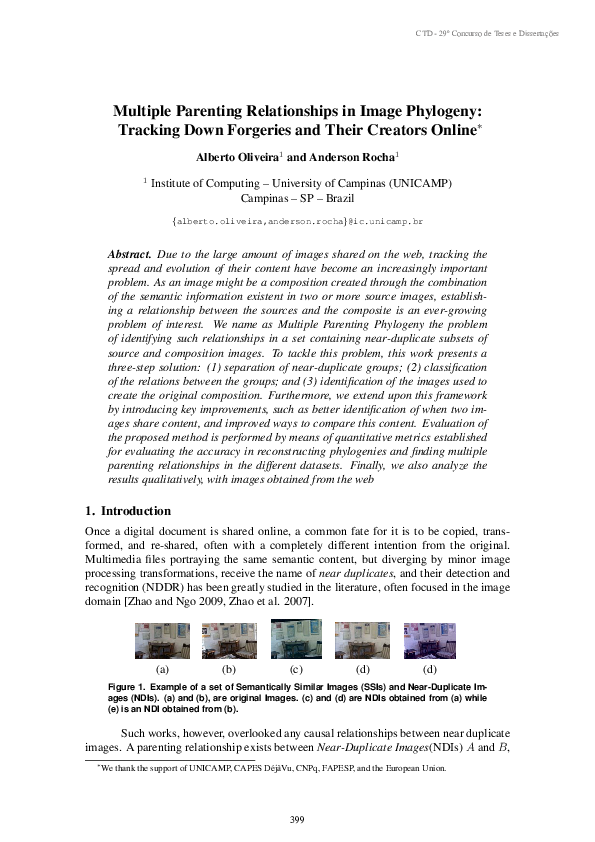 (PDF) Multiple Parenting Relationships in Image Phylogeny: Tracking ...