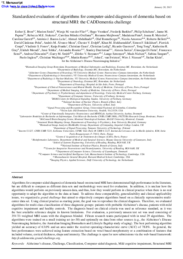 (PDF) Standardized evaluation of algorithms for computer-aided ...
