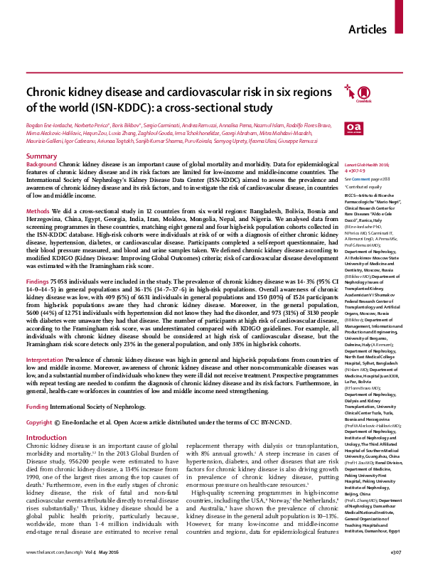 (PDF) Chronic Kidney Disease and Cardiovascular Risk