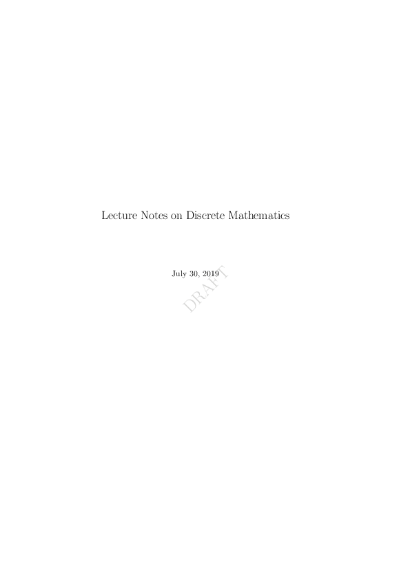 (PDF) Lecture Notes on Discrete Mathematics | Patrick D Bangert ...