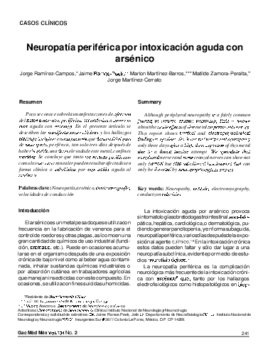(PDF) Neuropatía periférica por intoxicación aguda con arsénico ...