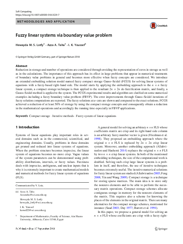 Pdf Fuzzy Linear Systems Via Boundary Value Problem