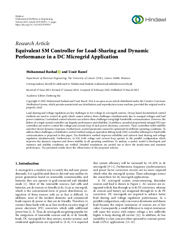 (PDF) Equivalent SM Controller for Load-Sharing and Dynamic Performance ...