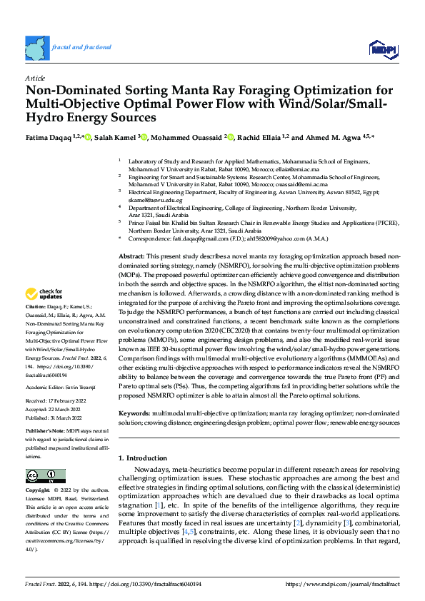 (PDF) Non-Dominated Sorting Manta Ray Foraging Optimization for Multi-Objective Optimal Power ...
