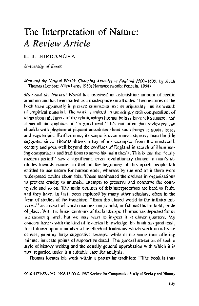 (PDF) The Interpretation of Nature. A Review Article