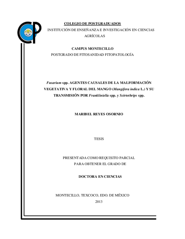 (PDF) Fusarium spp. agentes causales de la malformación vegetativa y ...