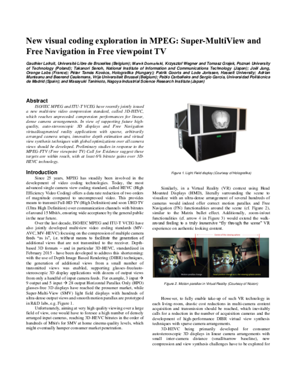 (PDF) New visual coding exploration in MPEG: Super-MultiView and Free ...