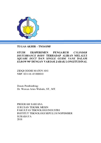 (PDF) STUDI EKSPERIMEN PENGARUH CYLINDER DISTURBANCE BODY TERHADAP ...