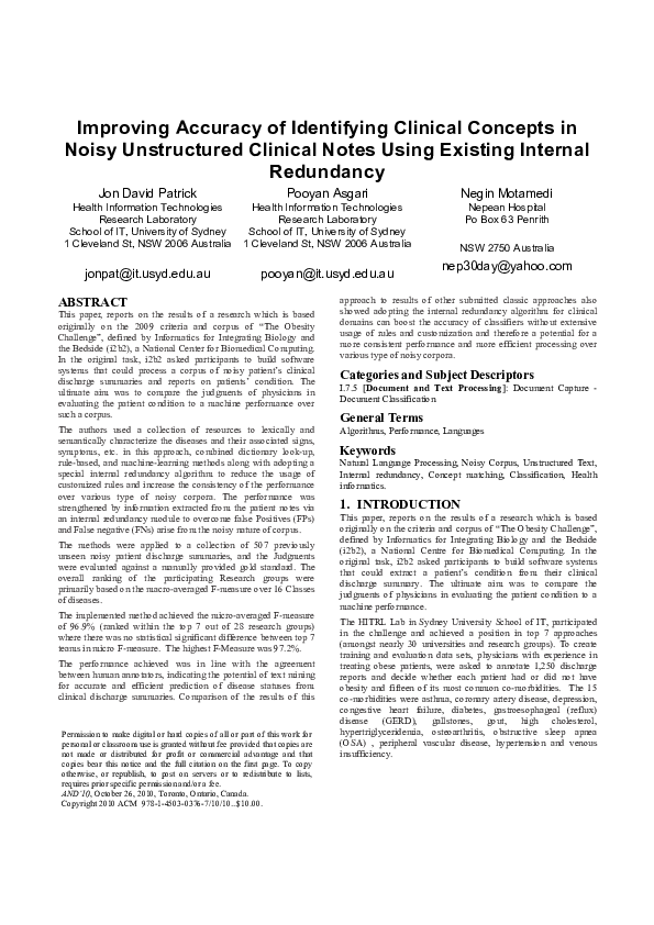 (PDF) Improving accuracy of identifying clinical concepts in noisy ...