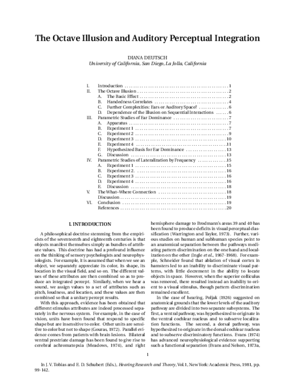 (PDF) The octave illusion and auditory perceptual integration