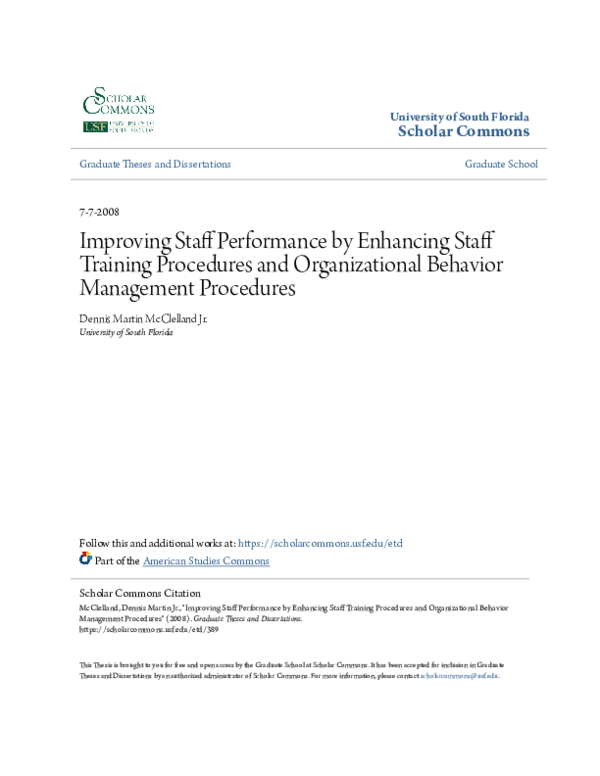 (PDF) Improving staff performance by enhancing staff training ...