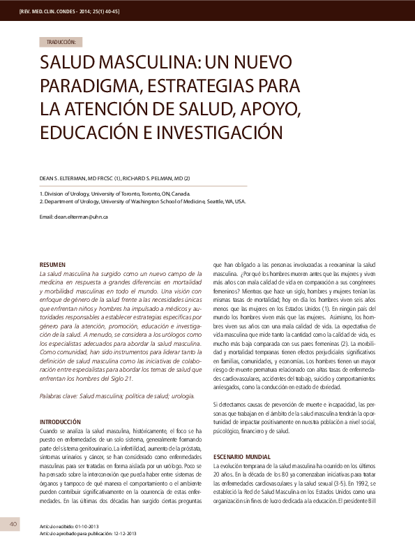 (PDF) Salud masculina: un nuevo paradigma, estrategias para la atención de salud, apoyo ...