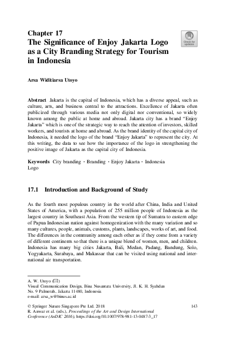 (PDF) The Significance of Enjoy Jakarta Logo as a City Branding ...