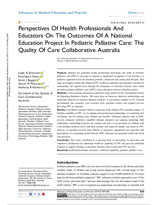 (PDF) Perspectives Of Health Professionals And Educators On The ...