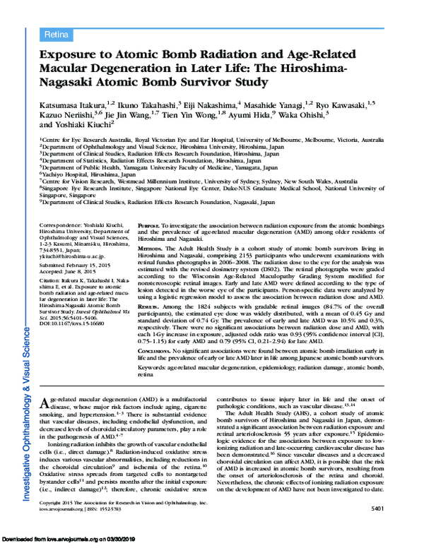 (PDF) Exposure to Atomic Bomb Radiation and Age-Related Macular ...