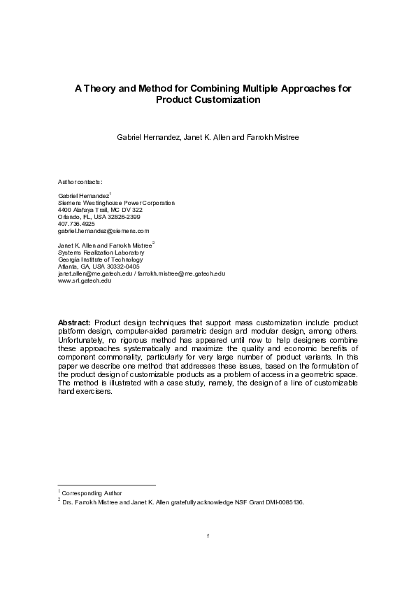 (PDF) A theory and method for combining multiple approaches for product ...
