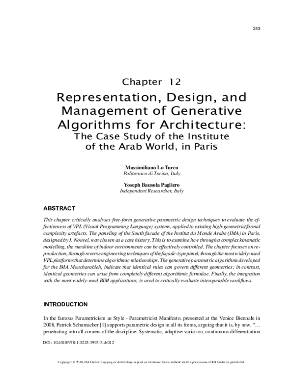 (PDF) Representation, Design, and Management of Generative Algorithms ...