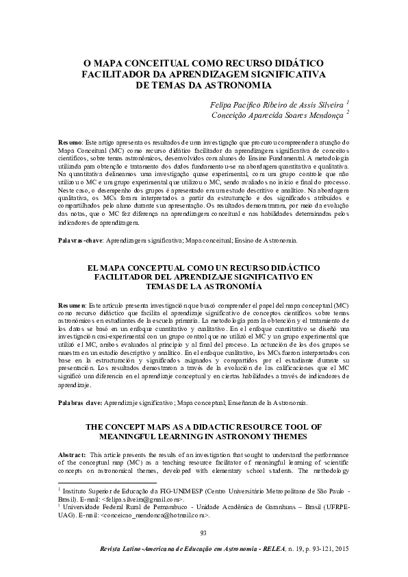 (PDF) O Mapa Conceitual Como Recurso Didático Facilitador Da ...