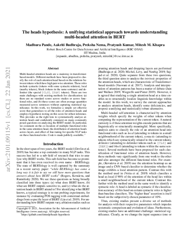 (PDF) The heads hypothesis: A unifying statistical approach towards understanding multi-headed ...