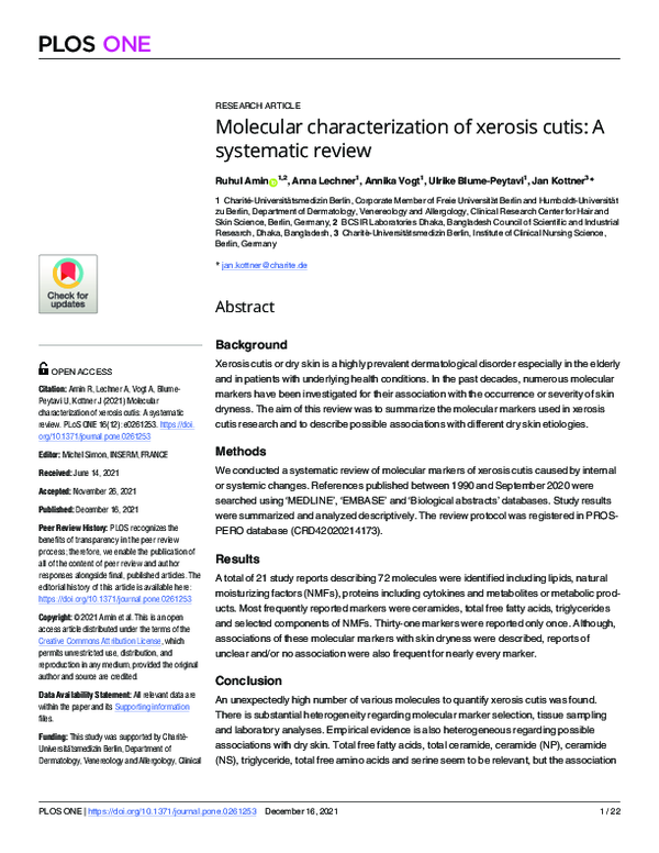 (PDF) Molecular characterization of xerosis cutis: A systematic review ...