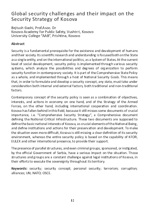 (PDF) Global security challenges and their impact on the Security ...