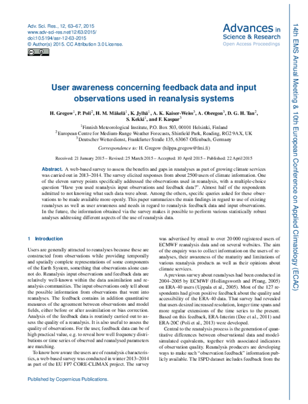 (PDF) User awareness concerning feedback data and input observations ...
