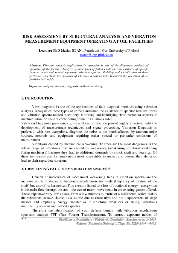 (PDF) Risk Assessment by Structural Analysis and Vibration Measurement ...