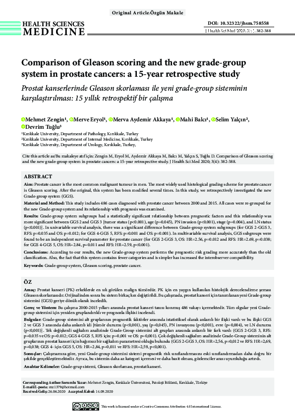 (PDF) Comparison of Gleason scoring and the new Grade-Group System in ...