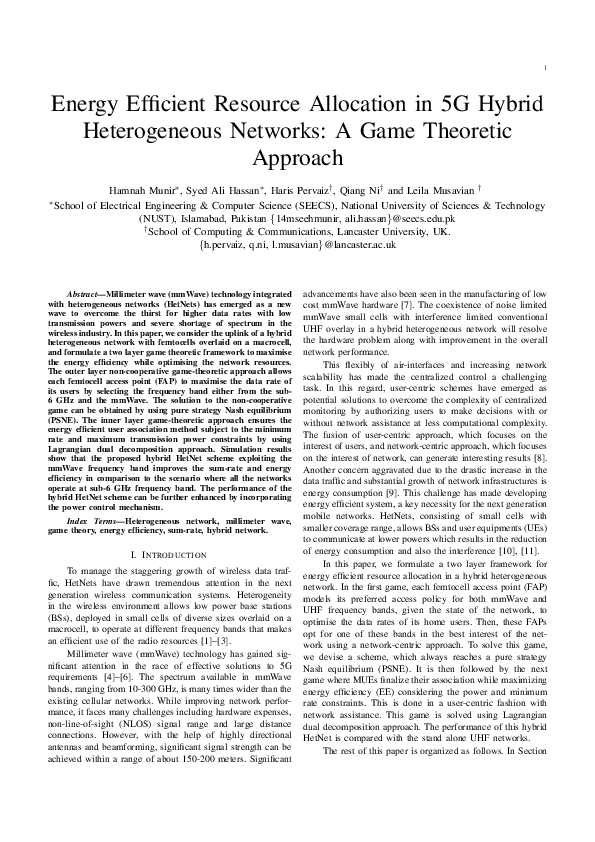 (PDF) Energy Efficient Resource Allocation in 5G Hybrid Heterogeneous Networks: A Game Theoretic ...