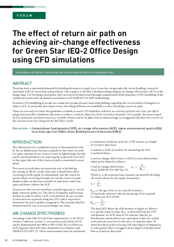 (PDF) The effect of return air path on achieving air-change ...