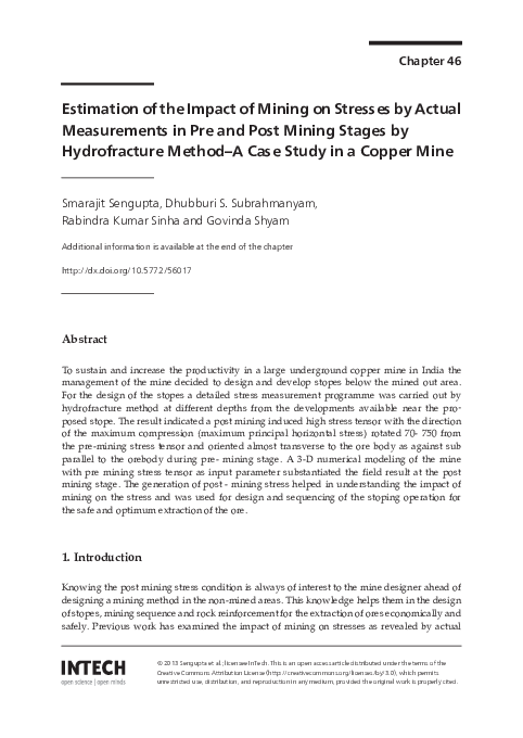 (PDF) Estimation of the Impact of Mining on Stresses by Actual ...