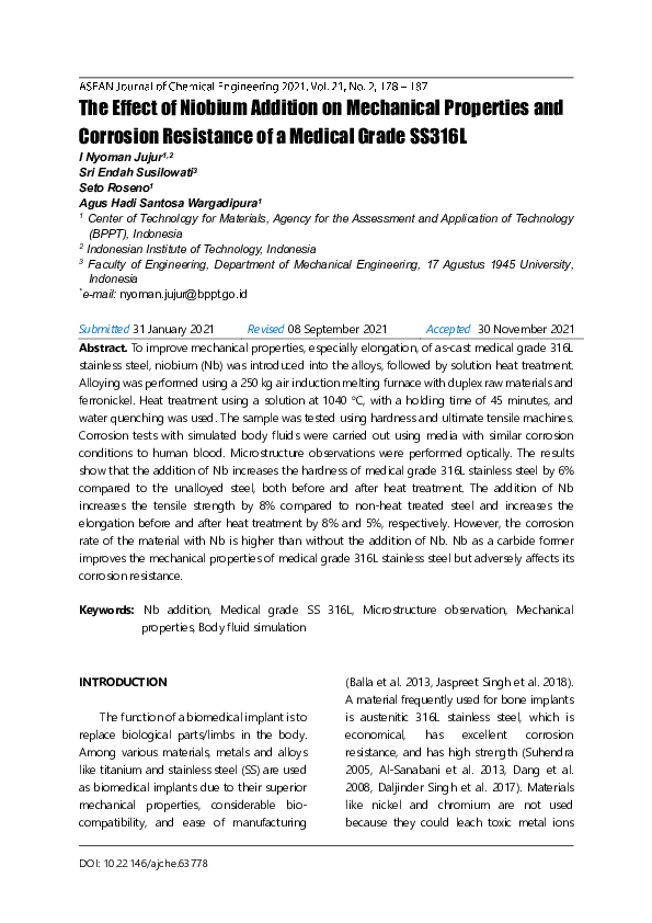 (PDF) The Effect of Niobium Addition on Mechanical Properties and ...