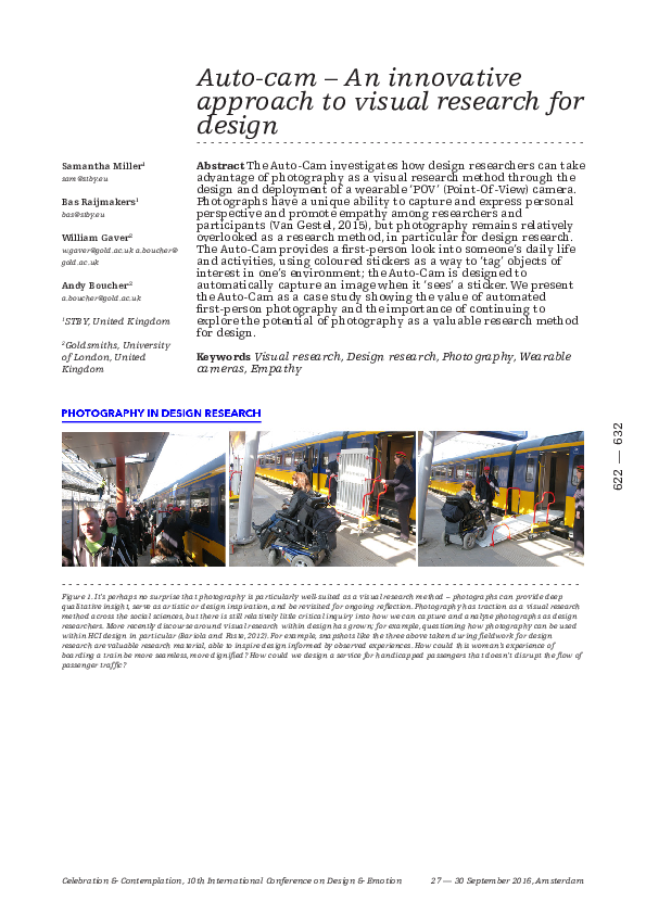(PDF) Auto-Cam: Enhancing Design Research with Photography