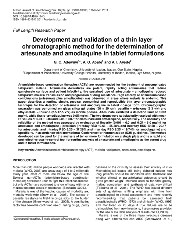 (PDF) Development and validation of thin-layer chromatographic methods for quality control of ...