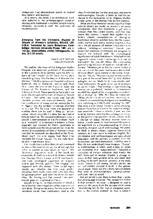 (PDF) Emerging from the Chrysalis: Studies in Rituals of Women's ...