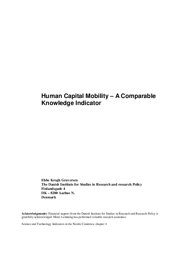 (PDF) Human Capital Mobility - A Comparable Knowledge Indicator