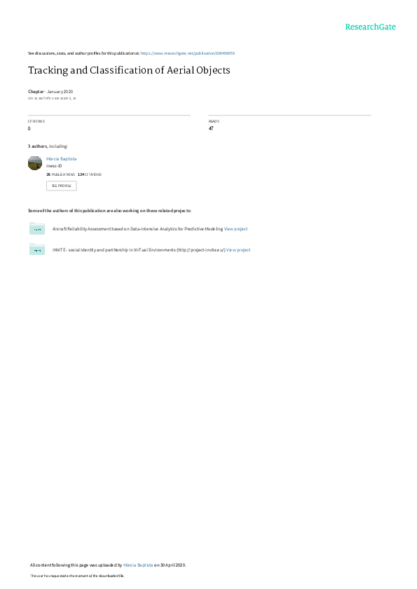 Pdf Tracking And Classification Of Aerial Objects