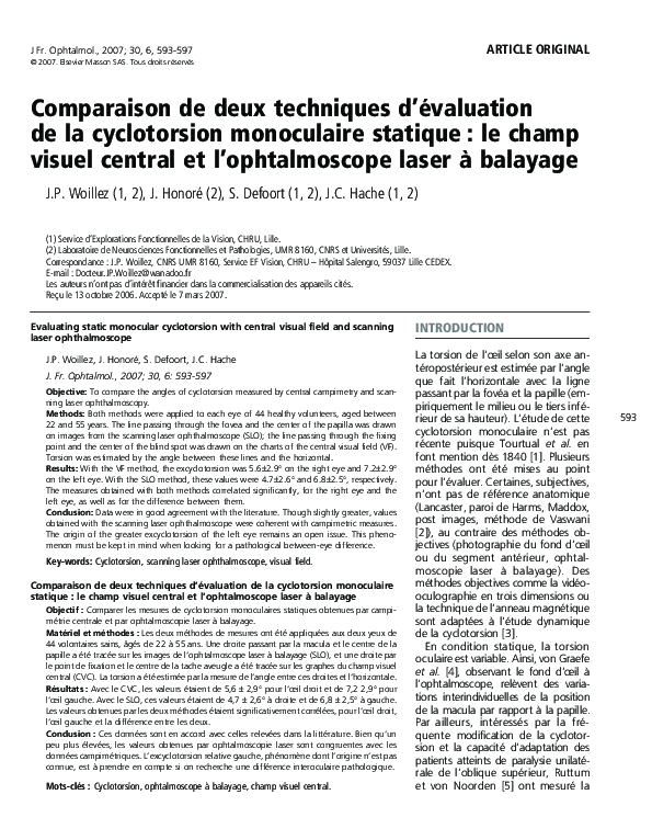 (PDF) Comparaison de deux techniques d’évaluation de la cyclotorsion ...