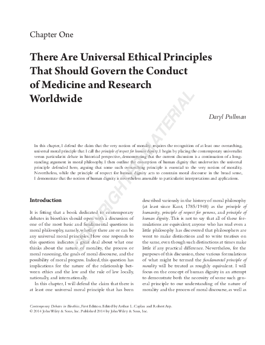 (PDF) There Are Universal Ethical Principles That Should Govern the ...