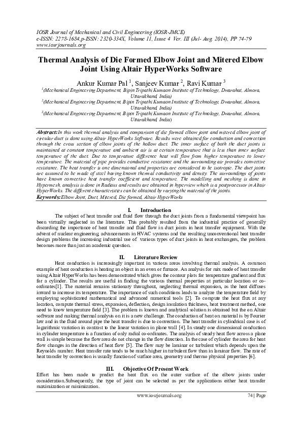 (PDF) Thermal Analysis of Die Formed Elbow Joint and Mitered Elbow ...