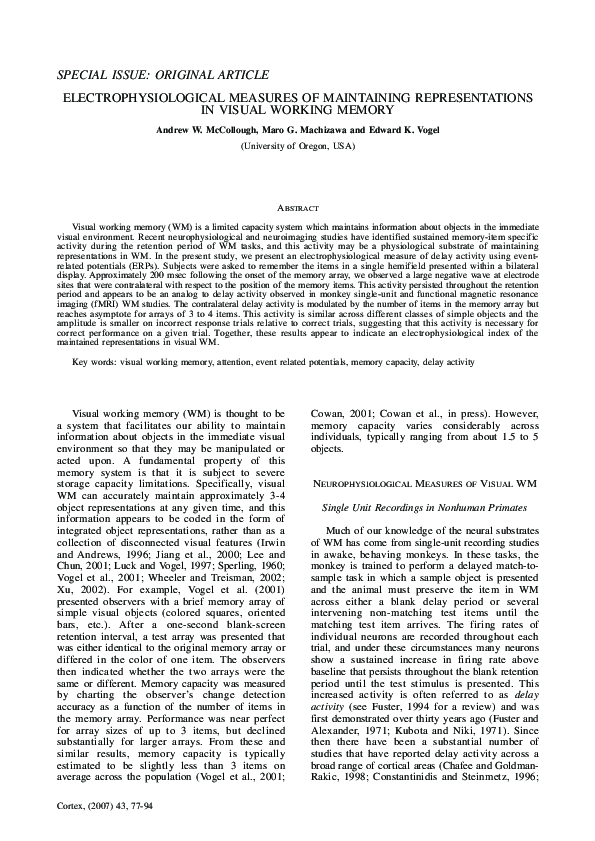 (PDF) Electrophysiological Measures of Maintaining Representations in ...