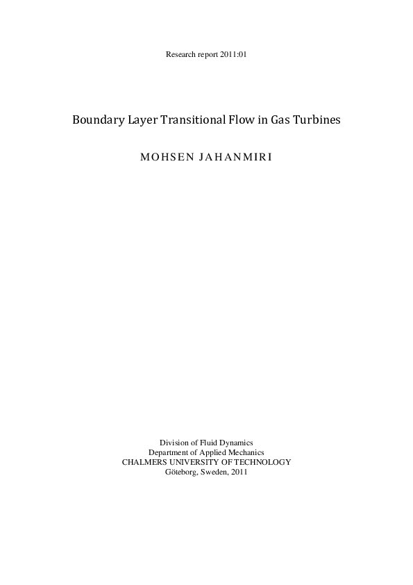 (PDF) Boundary Layer Transitional Flow in Gas Turbines
