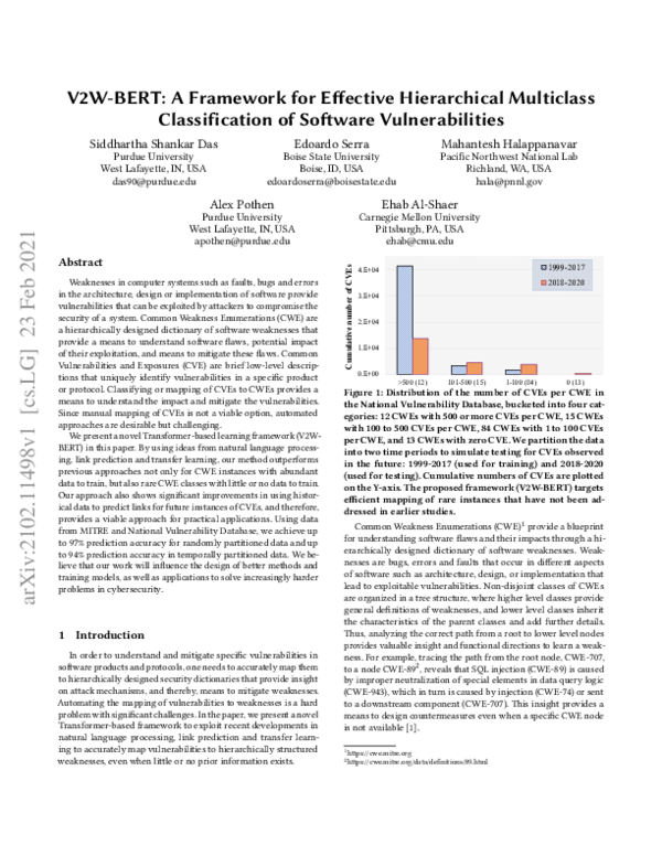 (PDF) V2W-BERT: A Framework for Effective Hierarchical Multiclass ...