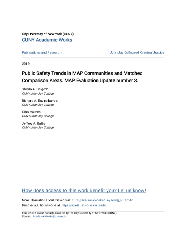 (PDF) Public Safety Trends in Map Communities and Matched Comparison ...