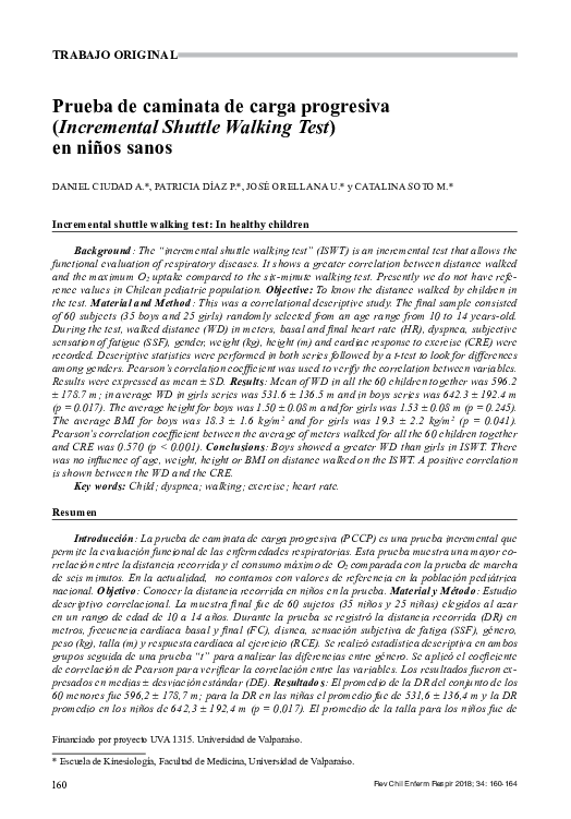 (PDF) Prueba de caminata de carga progresiva (Incremental Shuttle ...