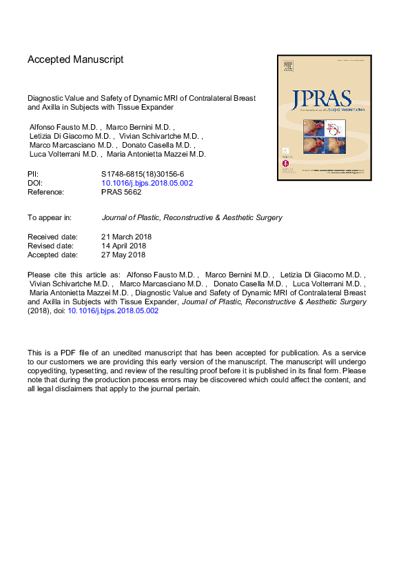 (PDF) Diagnostic value and safety of dynamic MRI of contralateral ...