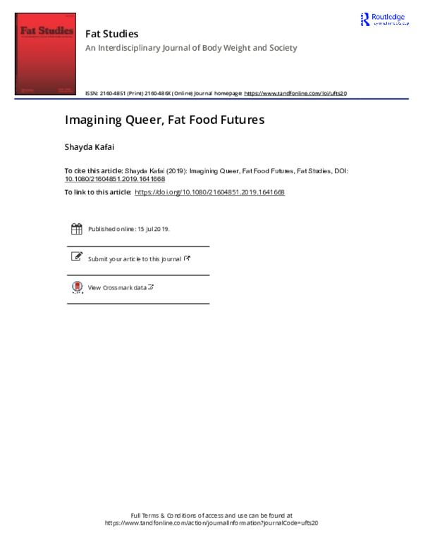 (PDF) Imagining Queer, Fat Food Futures