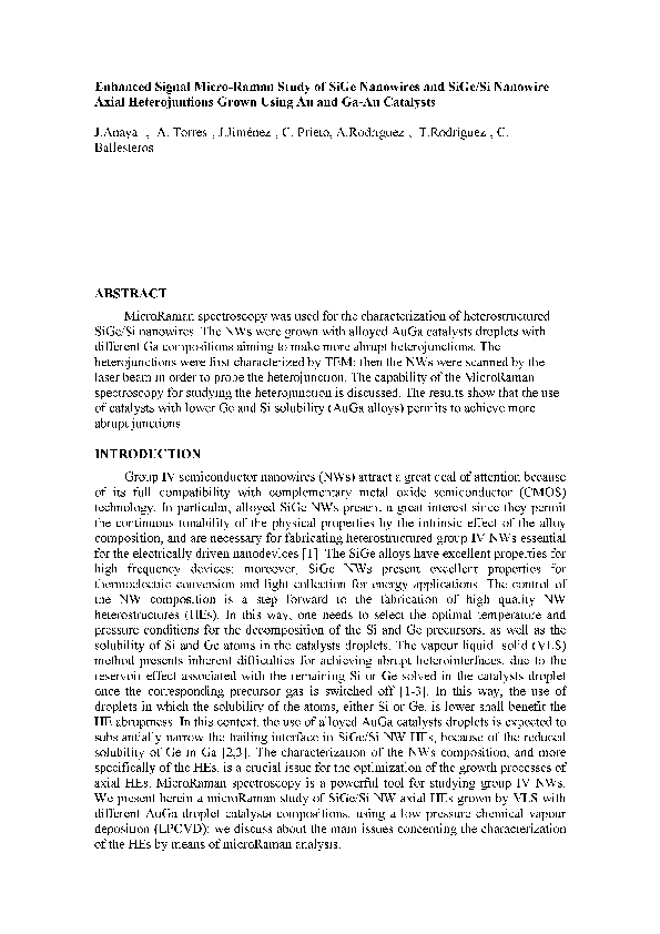 (PDF) Enhanced Signal Micro-Raman Study of SiGe Nanowires and SiGe/Si ...
