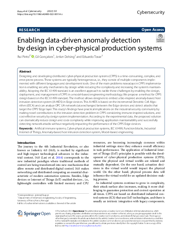 Pdf Enabling Data Driven Anomaly Detection By Design In Cyber Physical Production Systems